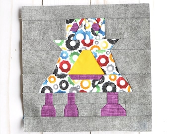 PDF Robot Quilt Block Pattern Foundation Paper Piecing | Etsy