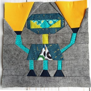 PDF Robot Quilt Block Pattern - Foundation Paper Piecing Pattern ...