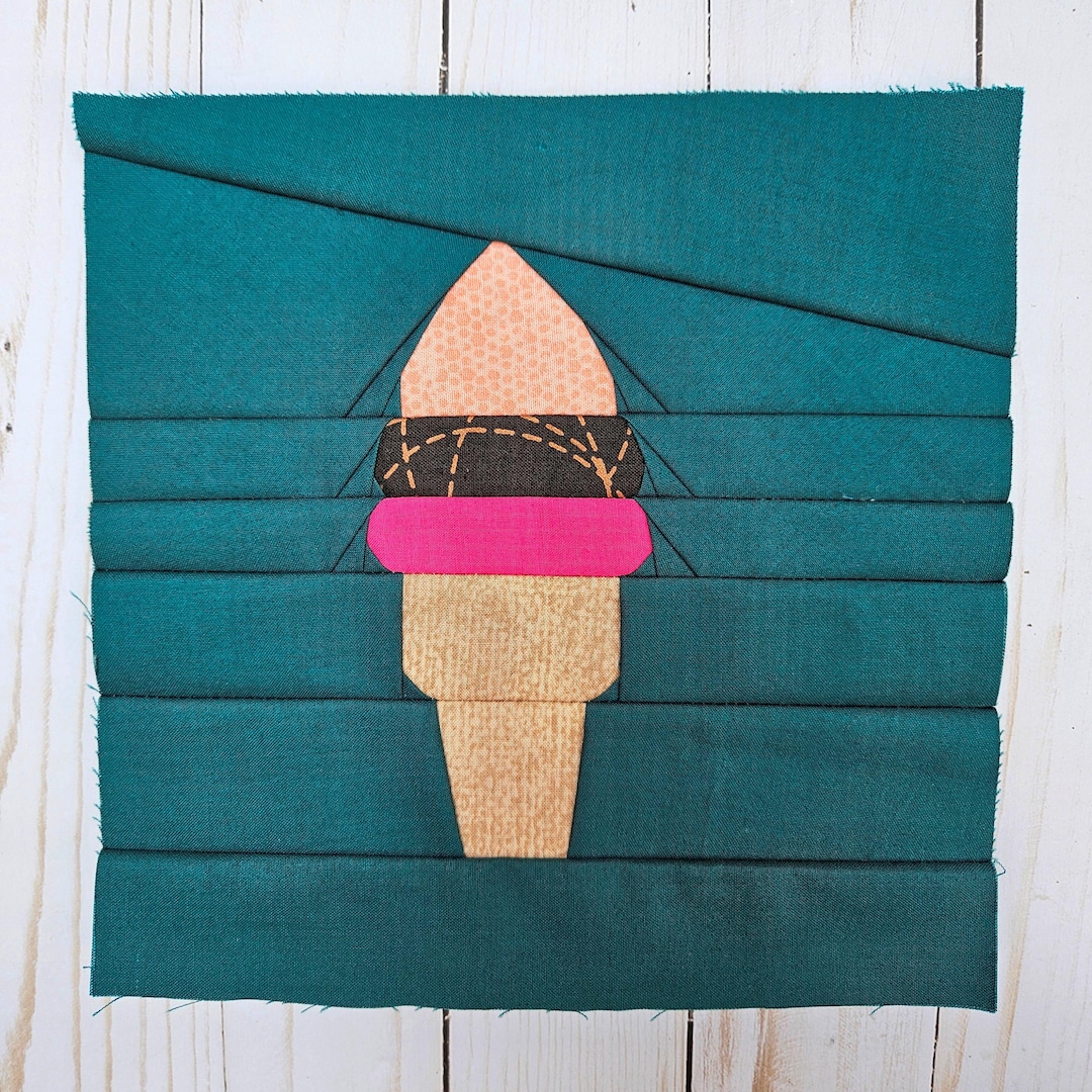 PDF Ice Cream Cone Quilt Block Pattern - Foundation Paper Piecing ...