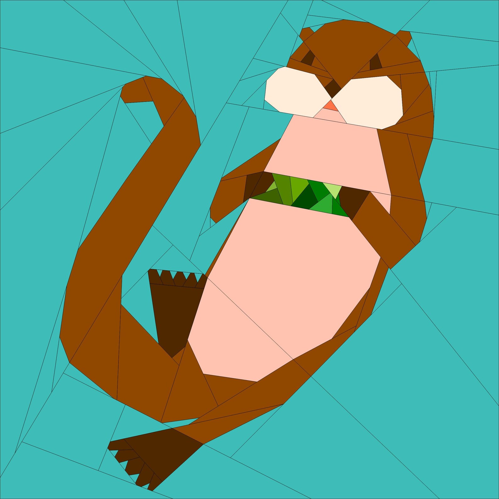 PDF Otter Quilt Block Pattern - 10 Inch Foundation Paper Piecing ...