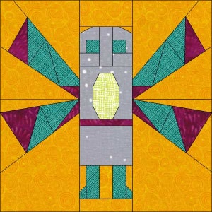 Set of 6 PDF Robot Quilt Block Patterns - Foundation Paper Piecing ...