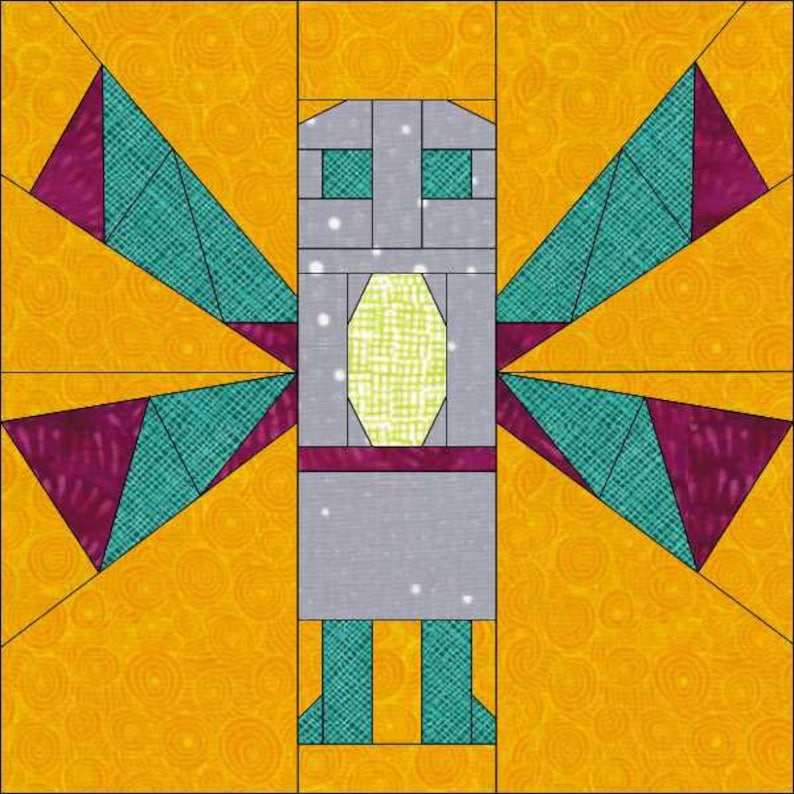 Set of 6 PDF Robot Quilt Block Patterns - Foundation Paper Piecing ...
