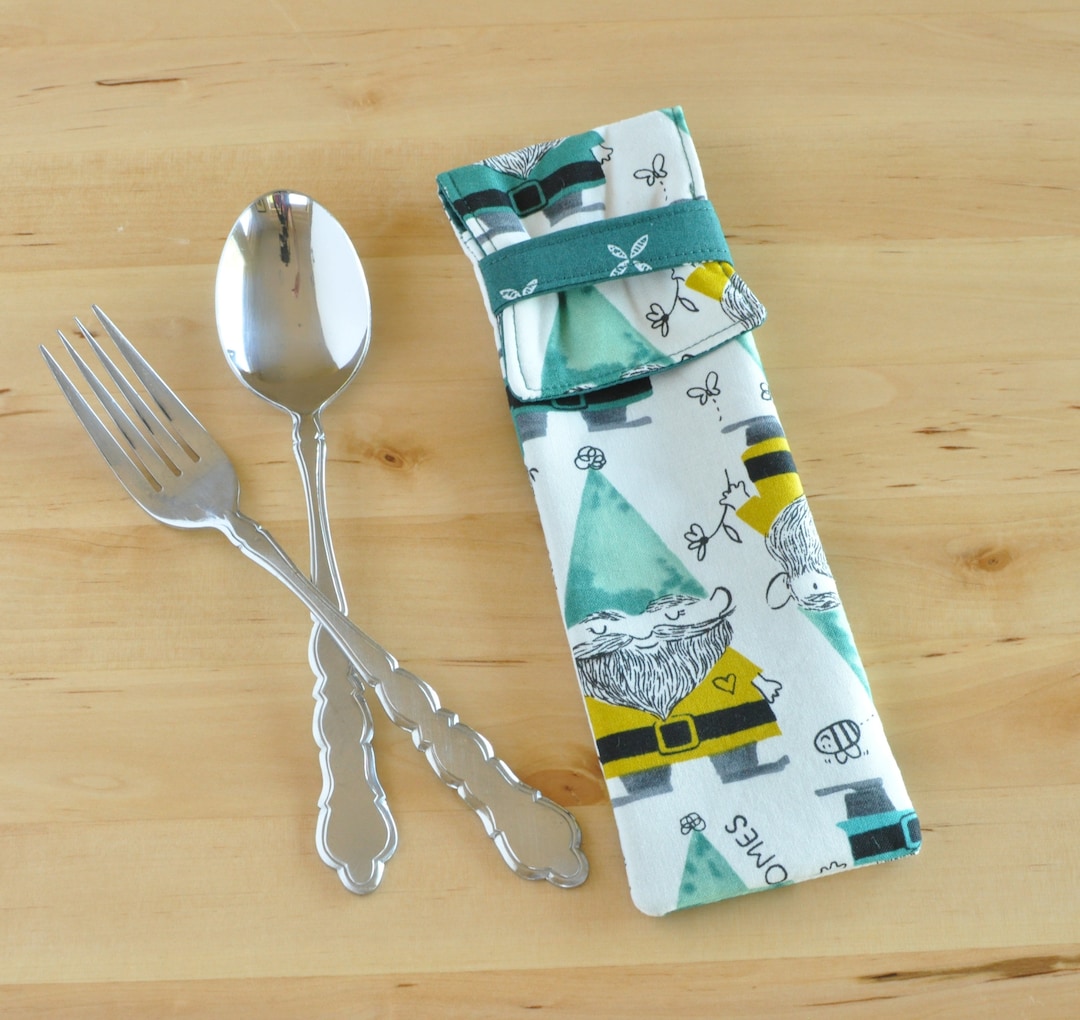 Utensil Pouch - Fun Cutlery Carrier - Handmade Silverware Case - Fabric ...