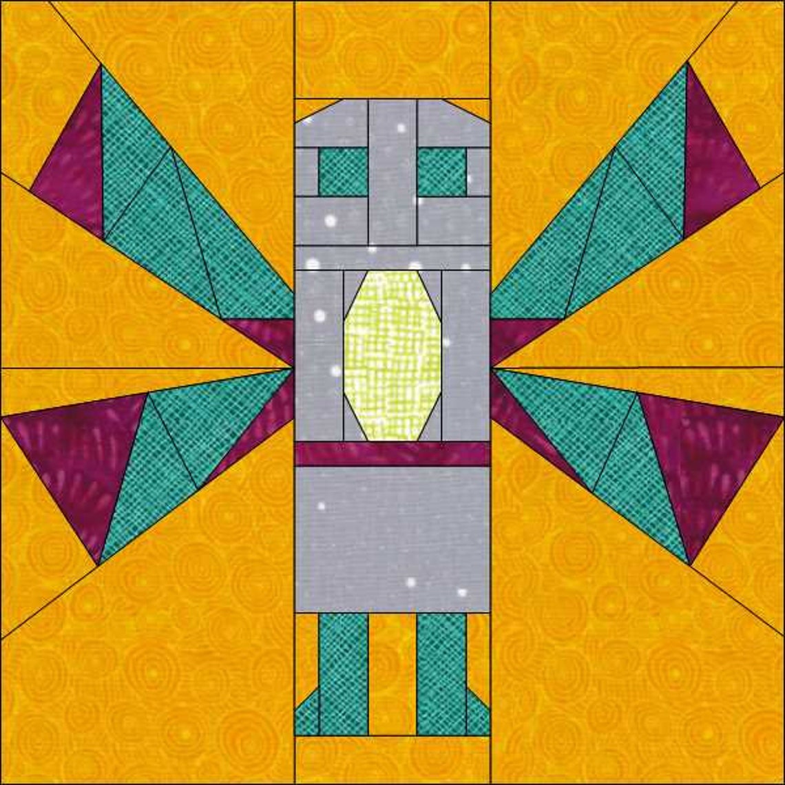 PDF Robot Quilt Block Pattern Foundation Paper Piecing - Etsy
