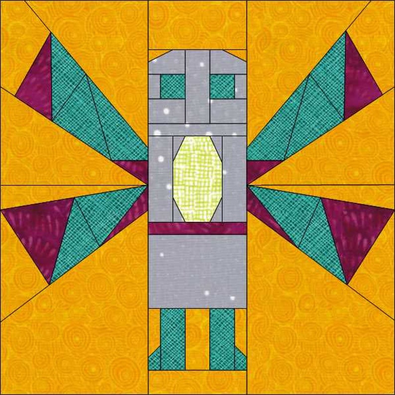 PDF Robot Quilt Block Pattern Foundation Paper Piecing - Etsy