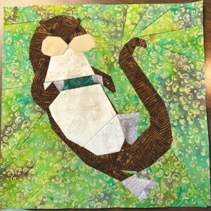 PDF Otter Quilt Block Pattern - 10 Inch Foundation Paper Piecing ...