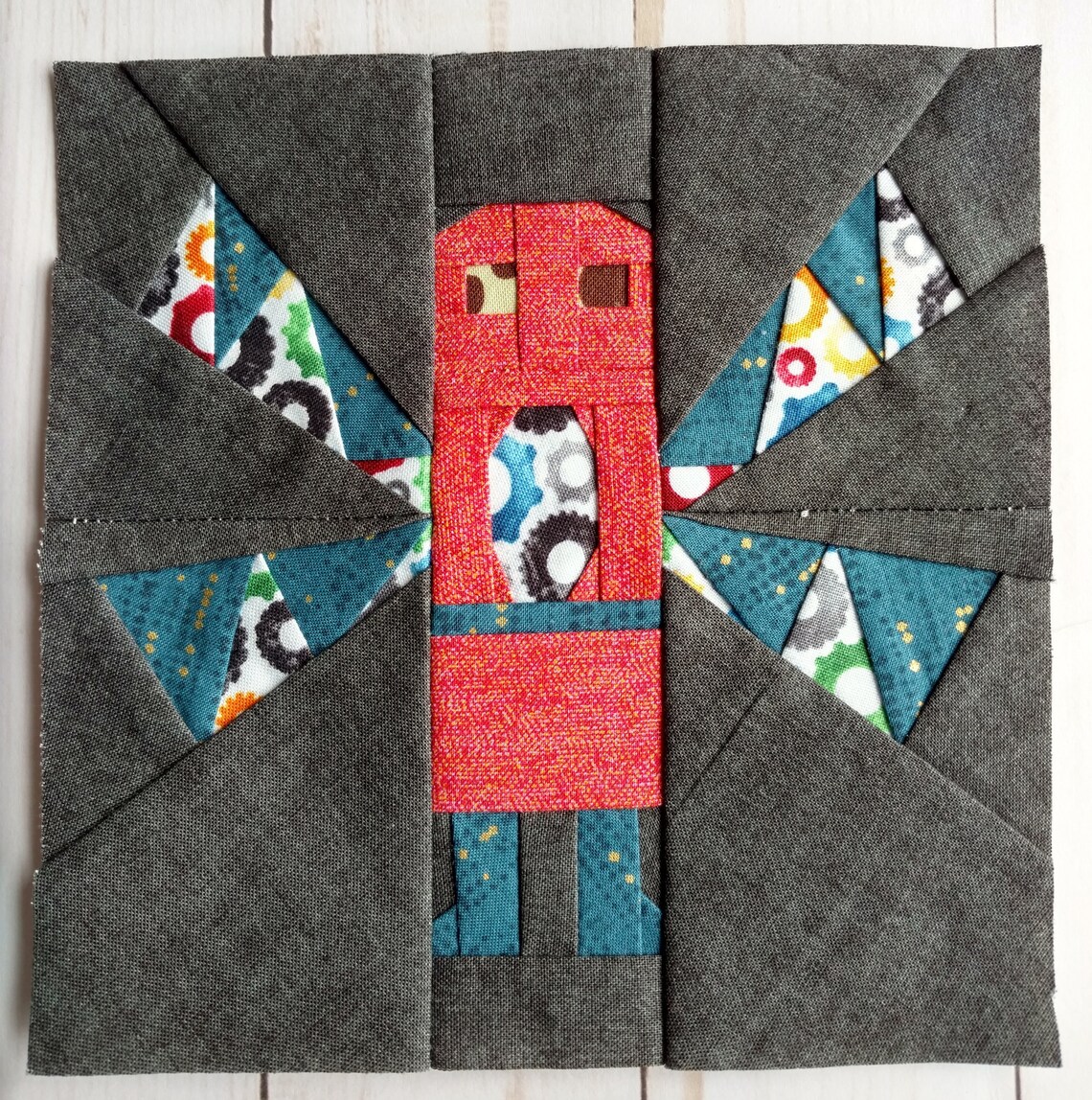 PDF Robot Quilt Block Pattern Foundation Paper Piecing - Etsy