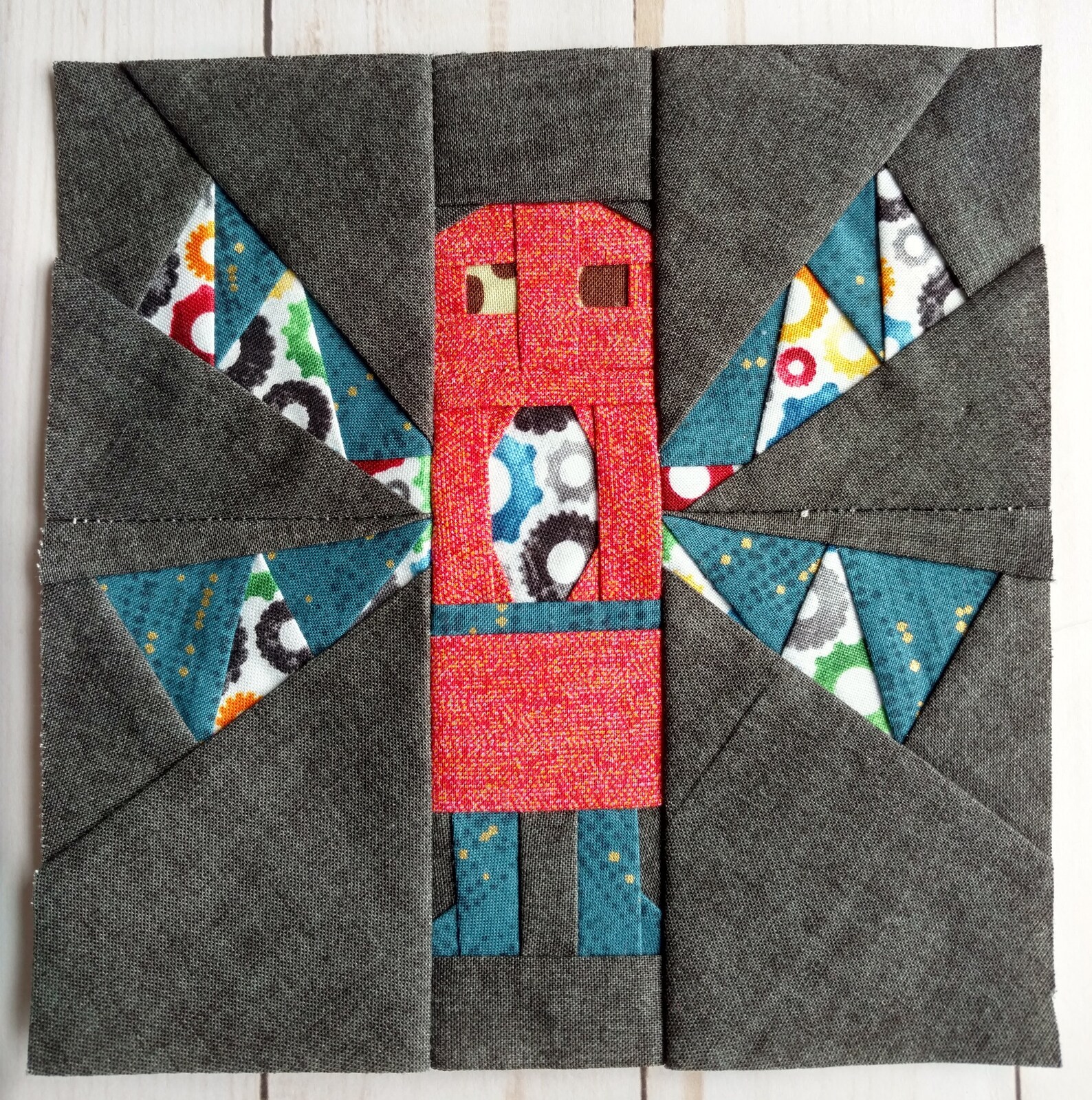 PDF Robot Quilt Block Pattern Foundation Paper Piecing - Etsy