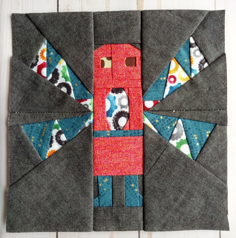 PDF Robot Quilt Block Pattern Foundation Paper Piecing - Etsy