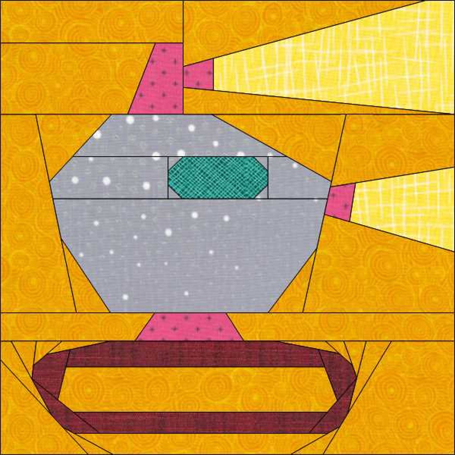 PDF Robot Quilt Block Pattern Foundation Paper Piecing - Etsy