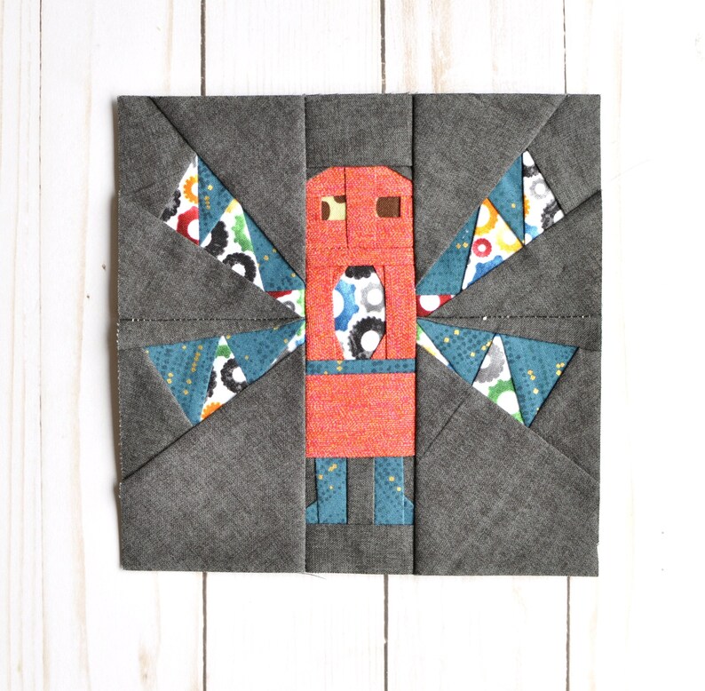 PDF Robot Quilt Block Pattern Foundation Paper Piecing - Etsy