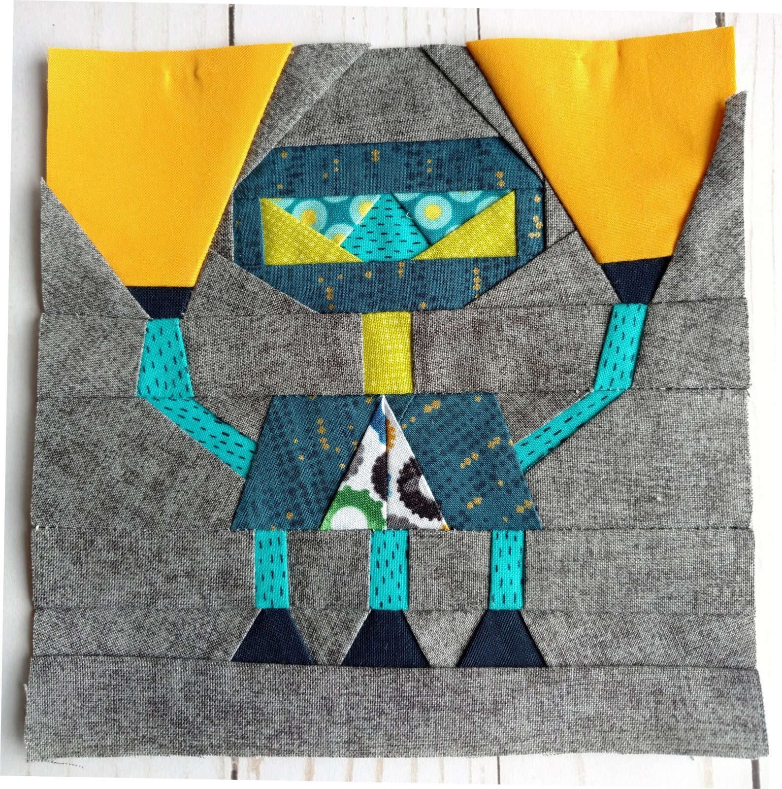 PDF Robot Quilt Block Pattern Foundation Paper Piecing - Etsy