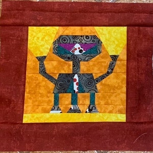 PDF Robot Quilt Block Pattern - Foundation Paper Piecing Pattern ...