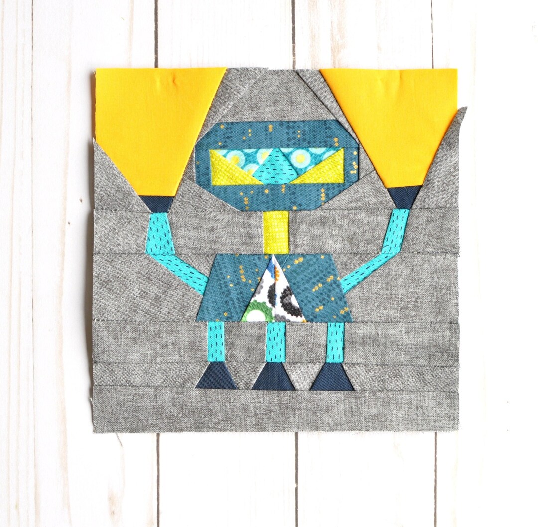 PDF Robot Quilt Block Pattern - Foundation Paper Piecing Pattern ...