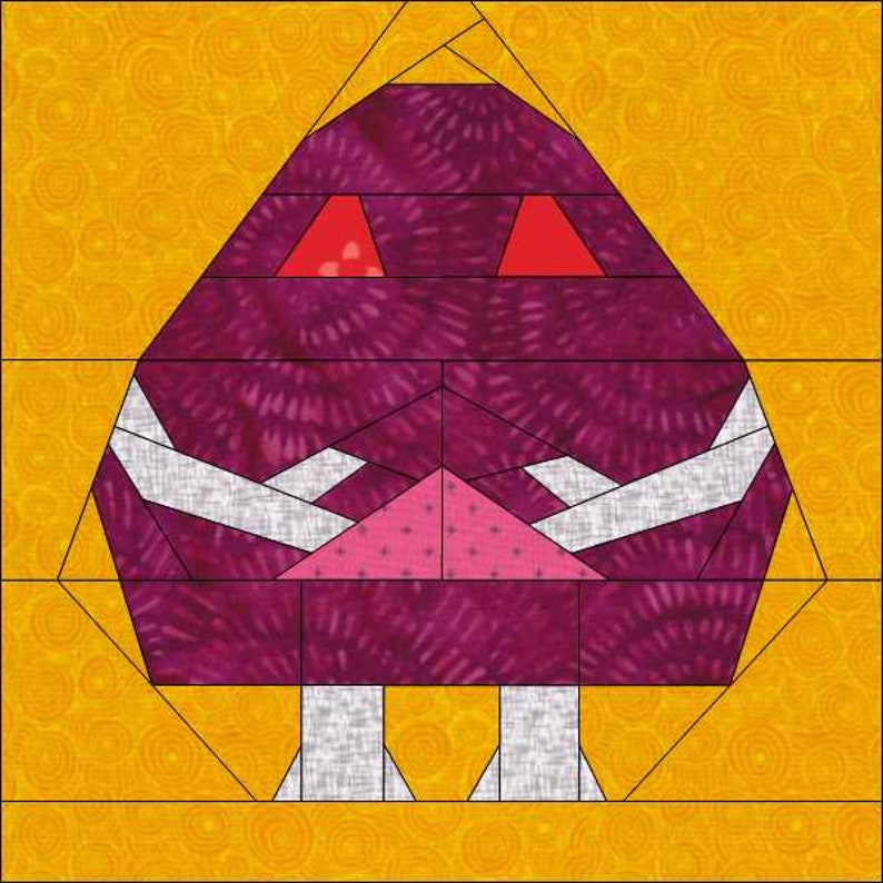 PDF Robot Quilt Block Pattern Foundation Paper Piecing | Etsy