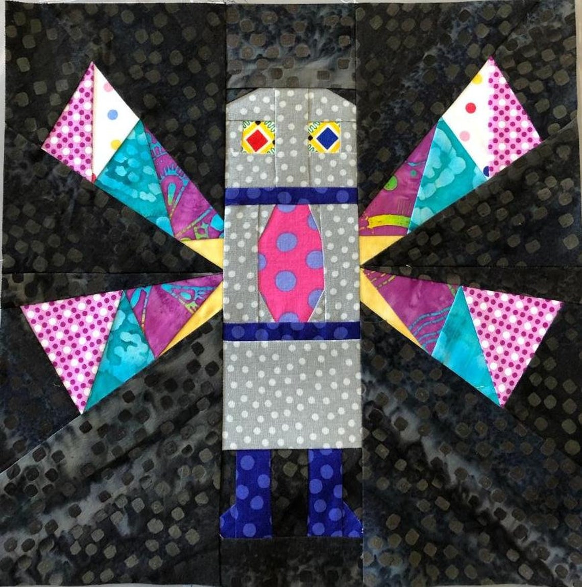 PDF Robot Quilt Block Pattern Foundation Paper Piecing | Etsy