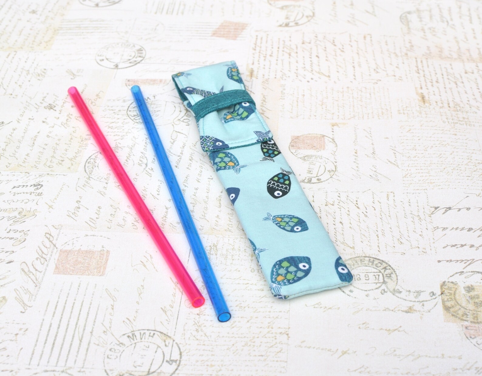 Chopstick Pouch reusable straw carrier ecofriendly fish | Etsy