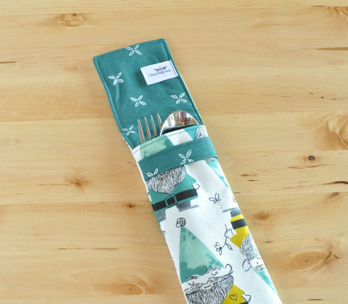 Utensil Pouch - Fun Cutlery Carrier - Handmade Silverware Case - Fabric ...