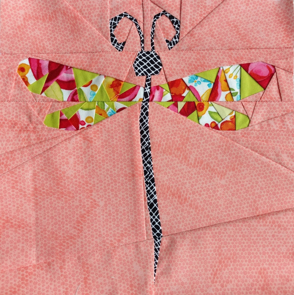 PDF Pattern - Dragonfly Quilt Block 10-inch - Foundation Paper Piecing ...