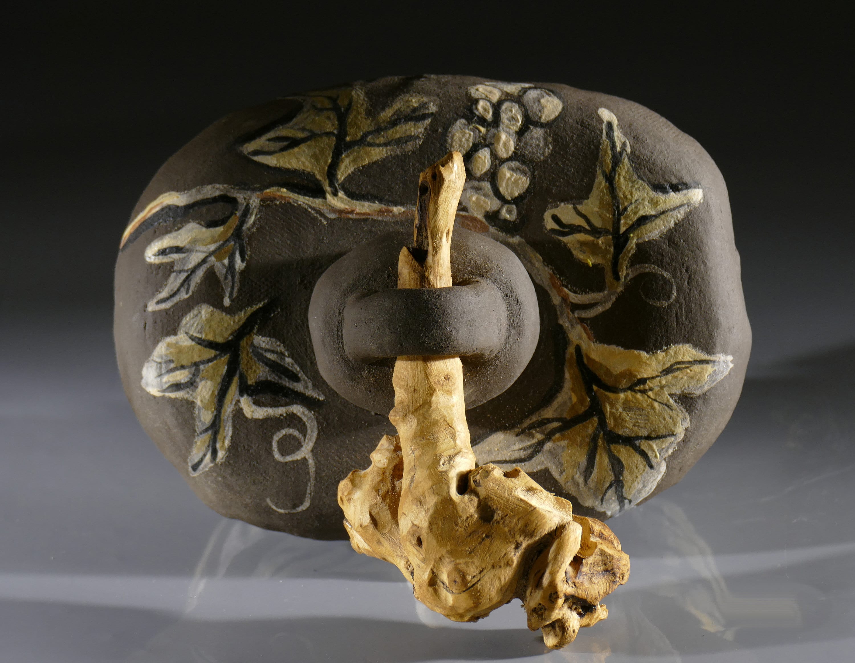 Nature Inspired Ceramic Box With Lid and Wood Handle - Etsy