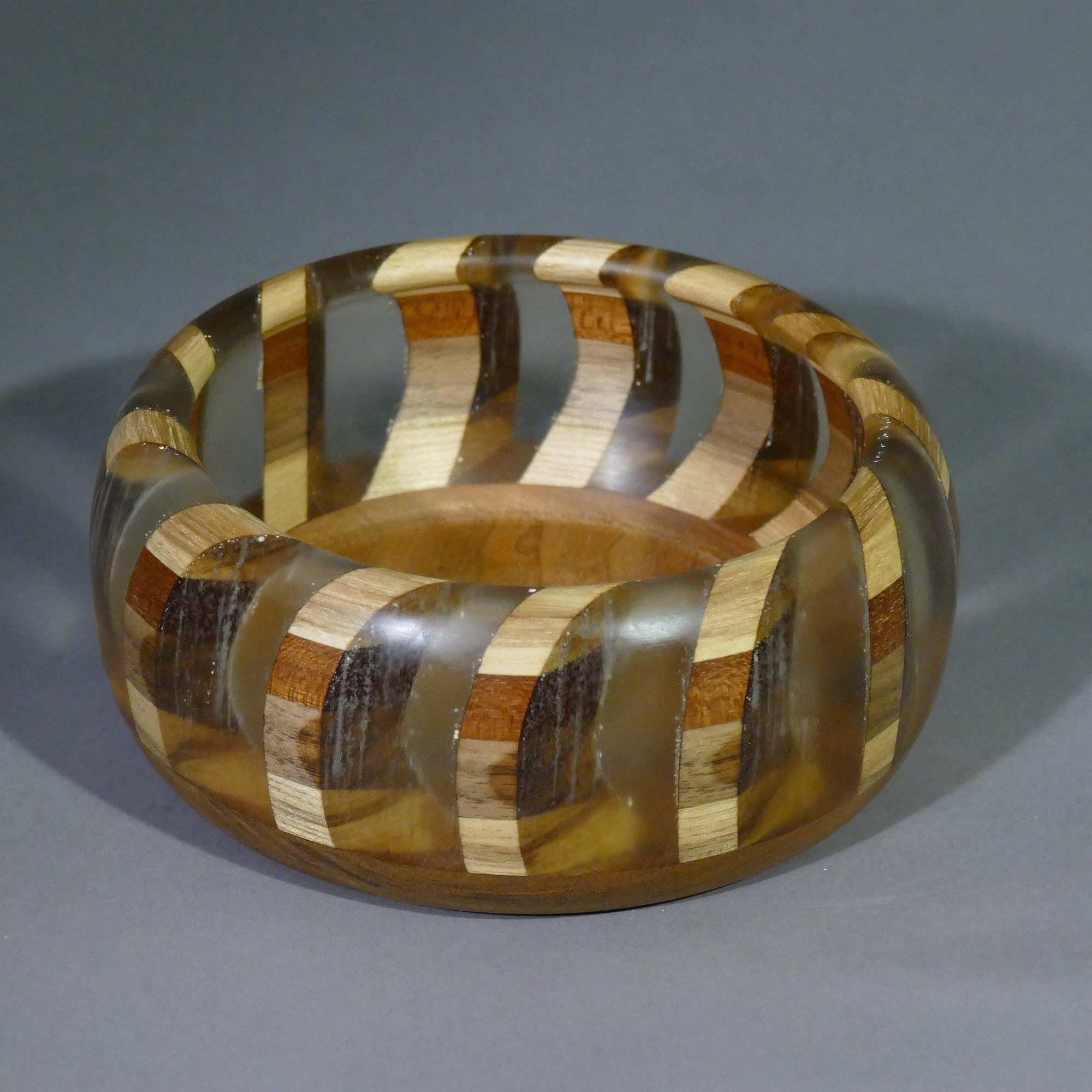 Recycled Wood and Epoxy Resin Bowl, Personalized Wooden Dip and Spices ...