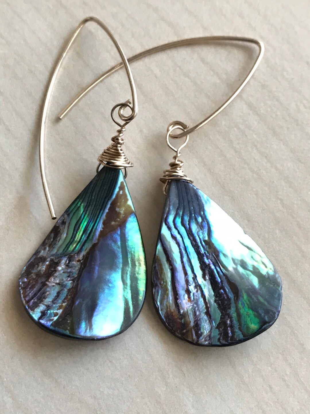 Abalone Shell Gold-filled Earrings - Etsy