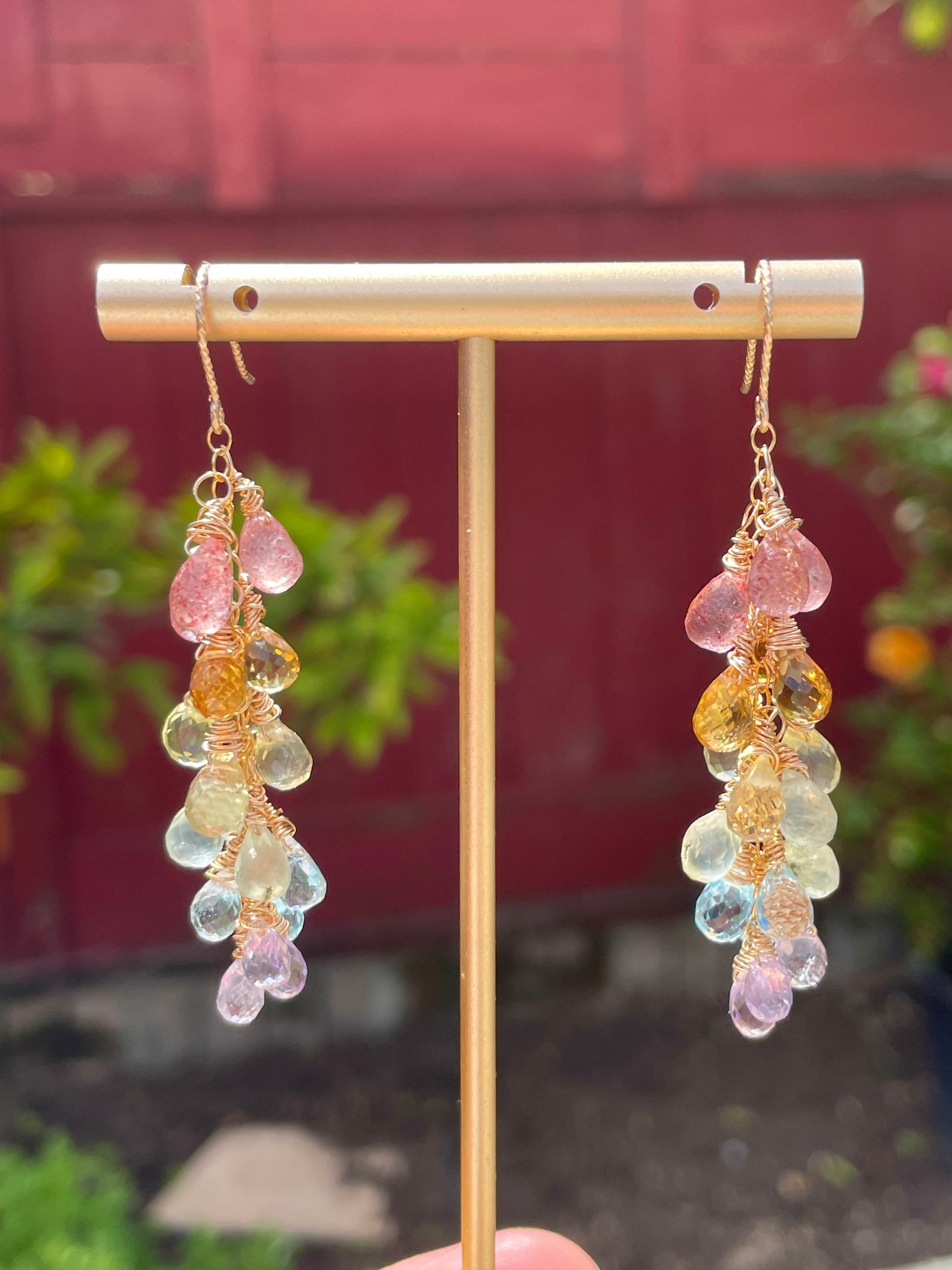 Pastel Rainbow Waterfall Cascade Earrings - Etsy