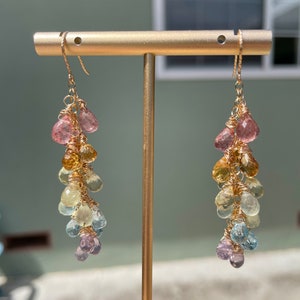 Pastel Rainbow Waterfall Cascade Earrings - Etsy