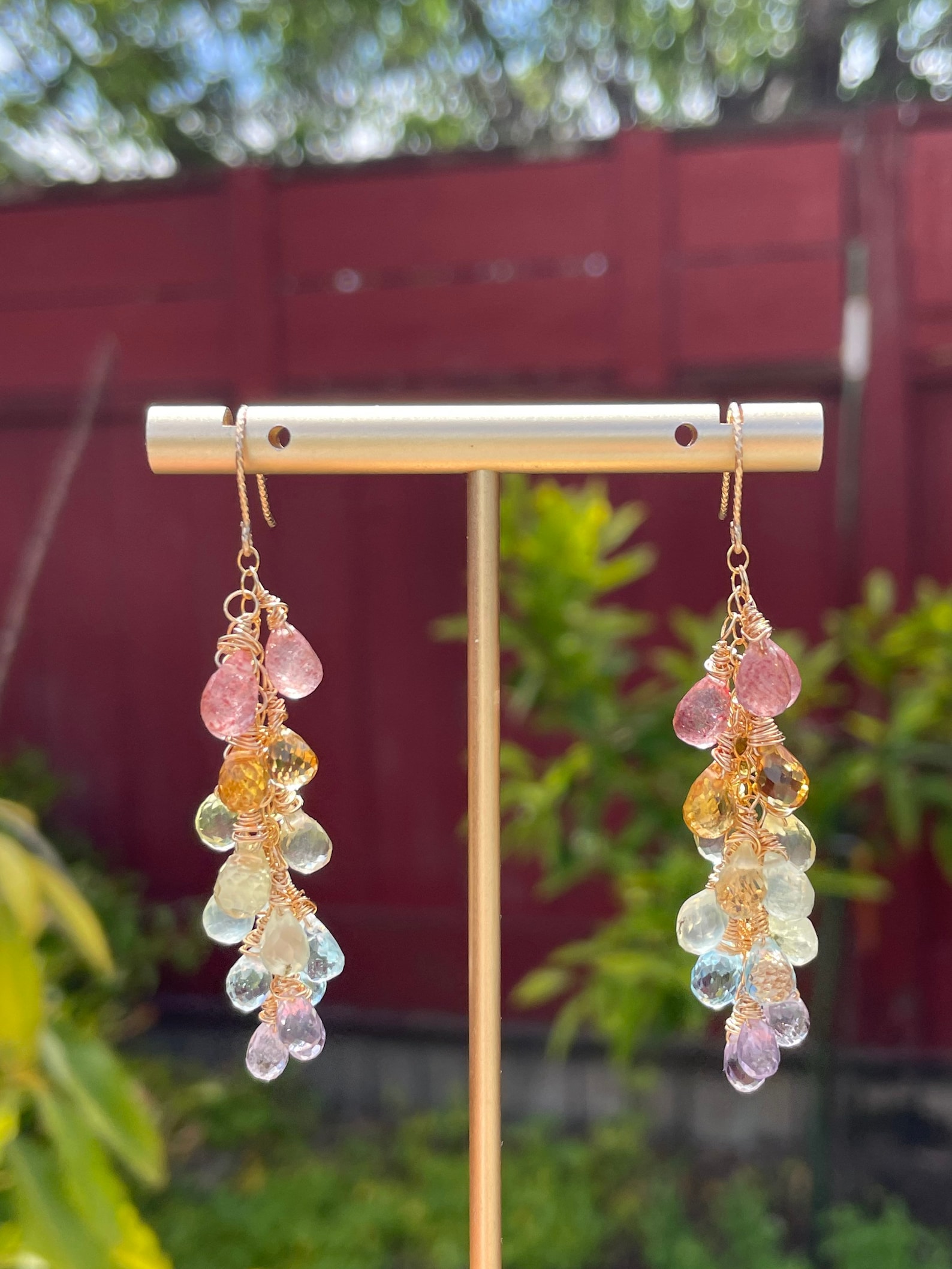 Pastel Rainbow Waterfall Cascade Earrings - Etsy