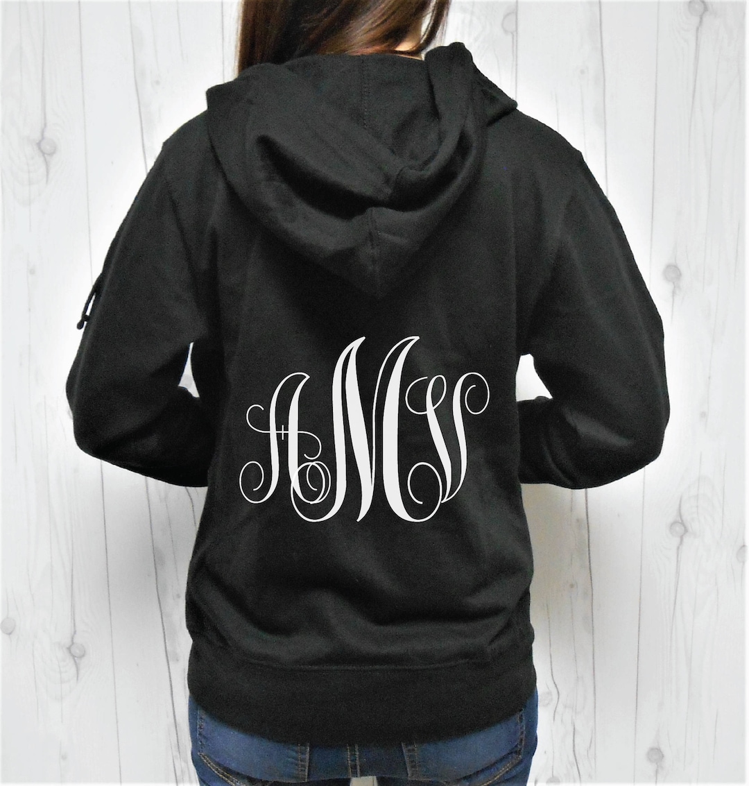 Monogrammed Hoodie Custom Monogram Hoodie Personalized - Etsy
