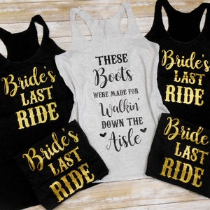 Bride's Last Ride Tank Top, Eco Racerback Tri-blend Tank, Bachelorette ...