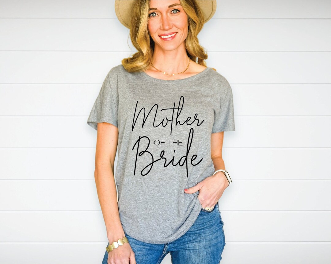Mother of the Bride Scoop Neck Tee, Wide Neck Shirt, Getting Ready ...