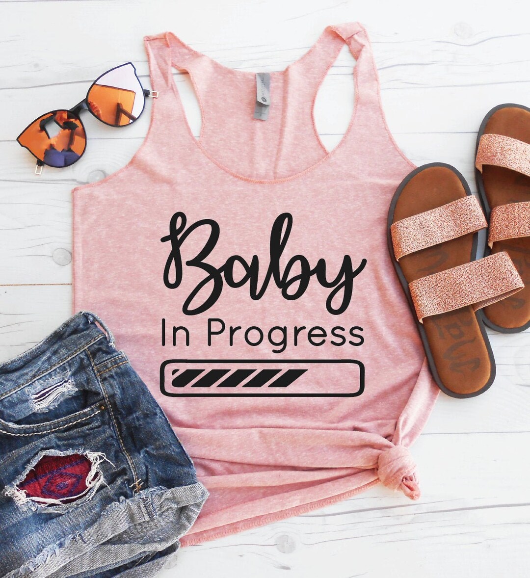 Baby in Progress Tank / Pregnancy Tank / Pregnancy Reveal - Etsy