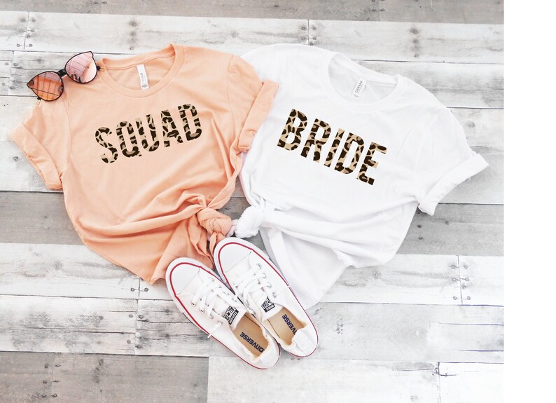 Bride and Squad Leopard Print Shirts SQUAD Leopard Tee Cute | Etsy