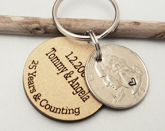 25th Anniversary Keychain | Etsy