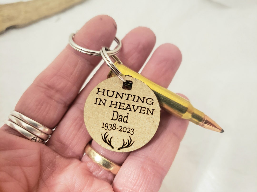 Deer Hunting Memorial Keychain, Custom Hunting in Heaven Bullet ...