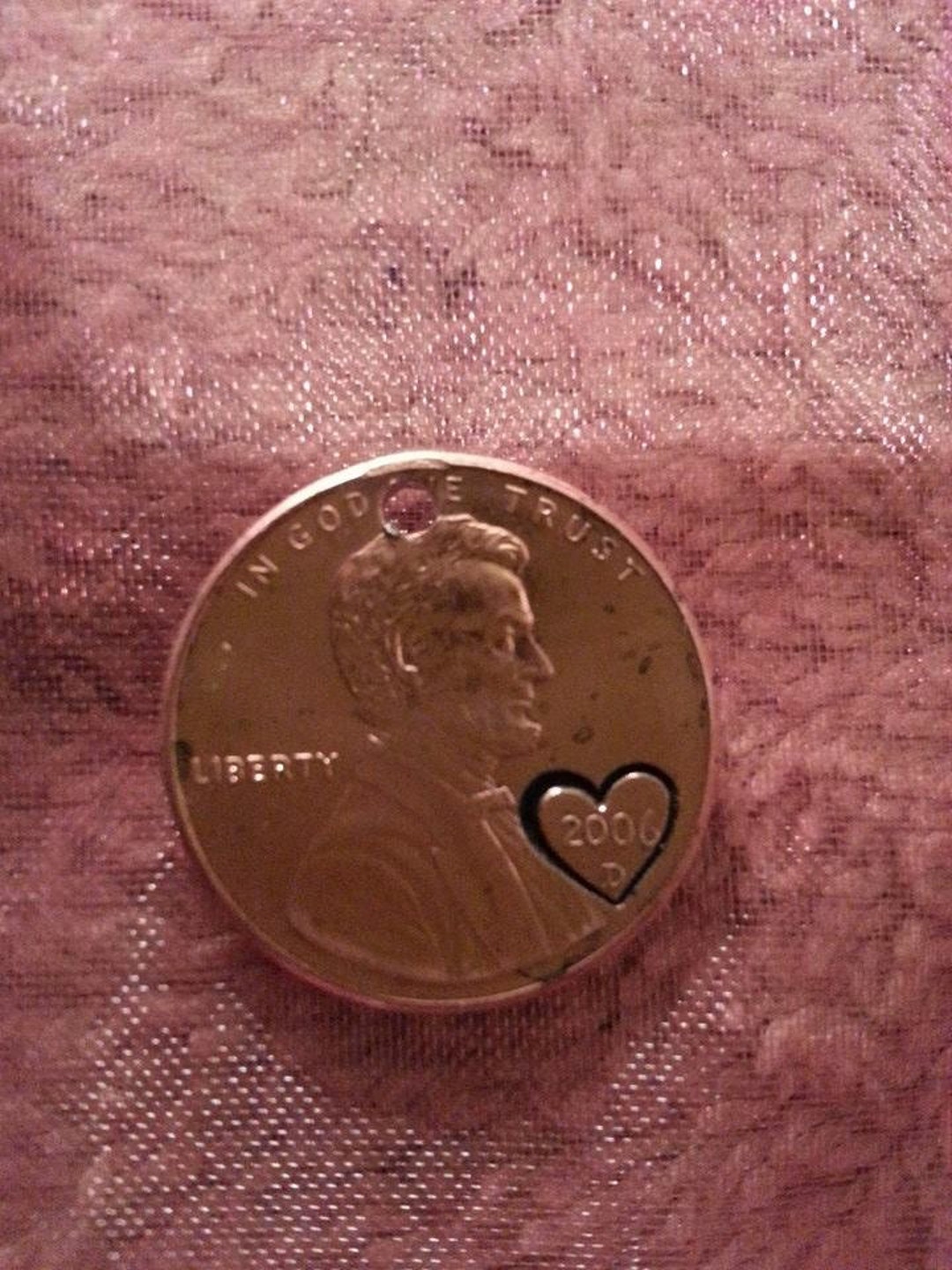 Heart Penny, Penny Locket Plate, Hand Stamped, Pocket Token, Hand ...