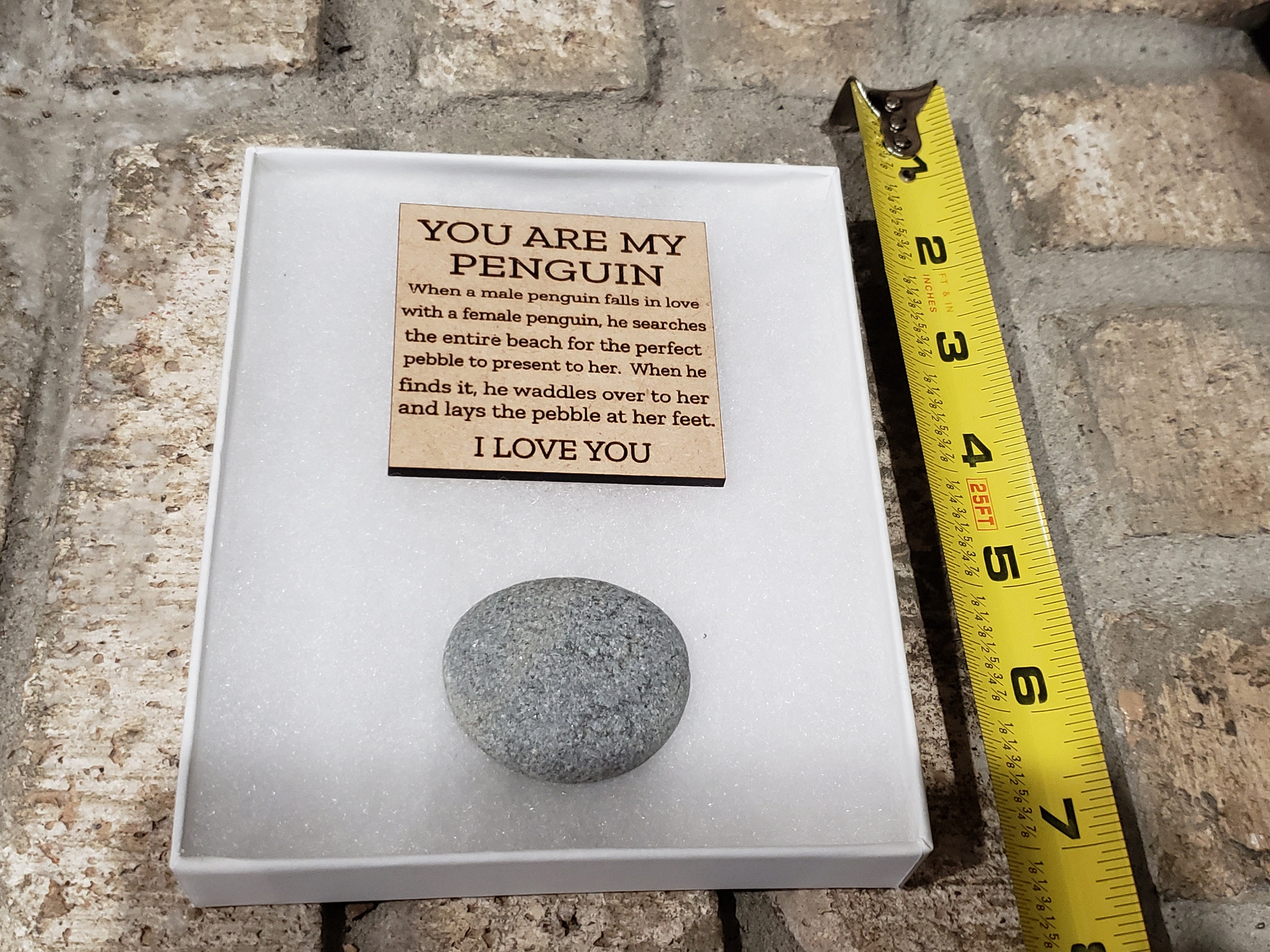 Penguin Pebble Beach Stone, Proposal Gift, Dating Gift, Engagement ...