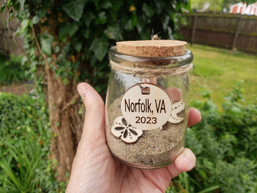 Personalized Sand Keepsake Jar: Beach Treasure, Wood Charms - Etsy