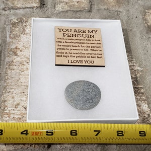 Penguin Pebble Gift Set: Beach Rock With Engraved Poem - Etsy