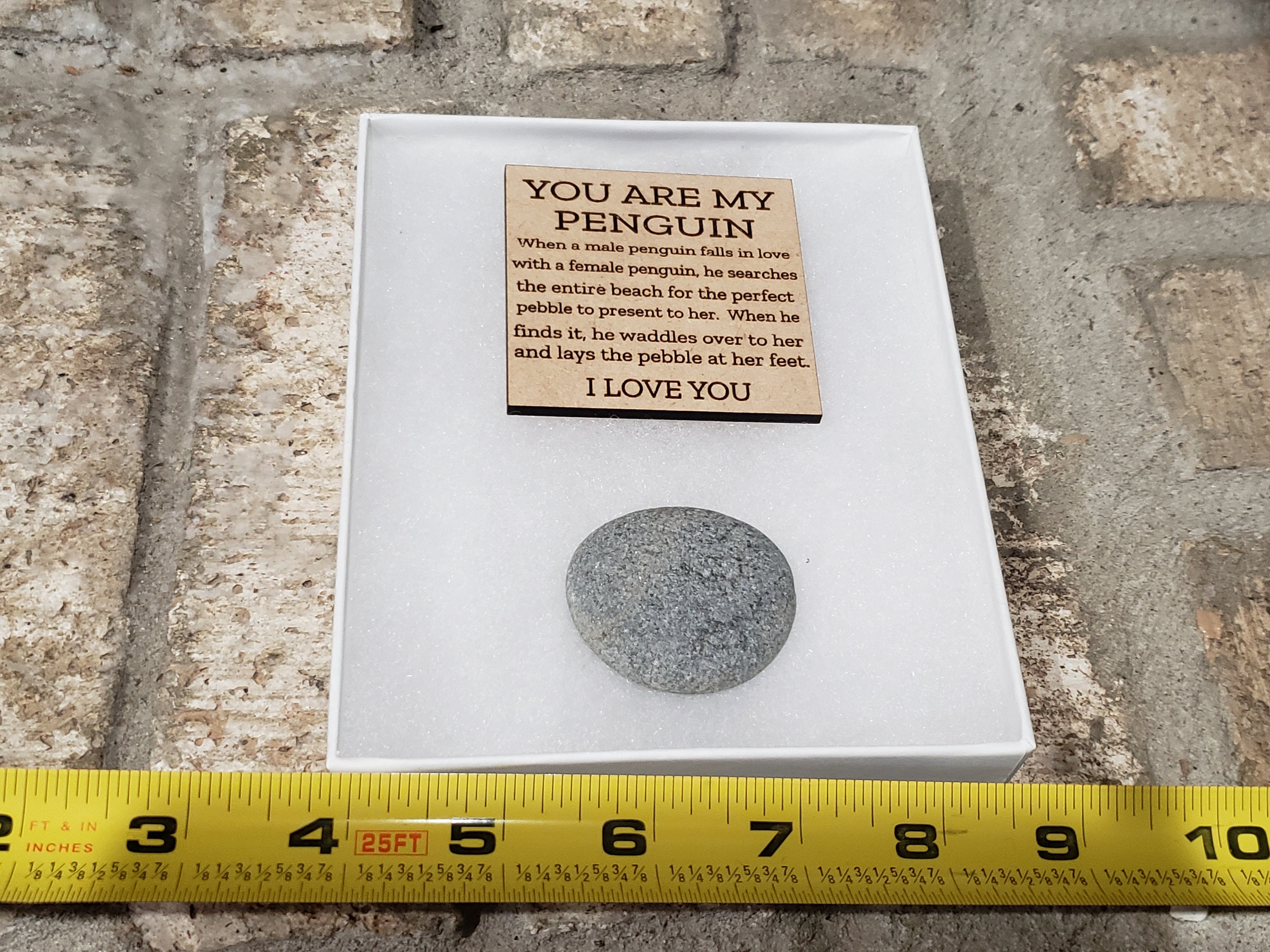 Penguin Pebble Beach Stone, Proposal Gift, Dating Gift, Engagement ...
