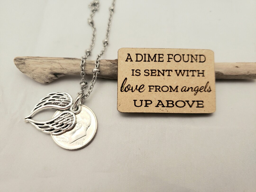 Dime Necklace. Dimes From Heaven Gift. Memorial Necklace. Memorial Gift ...