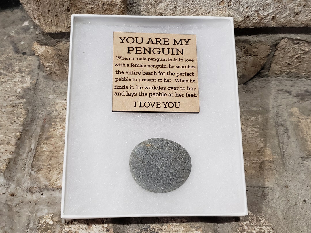 Penguin Pebble. You Are My Penguin Gift for Husband. Beach Rock. I Love ...