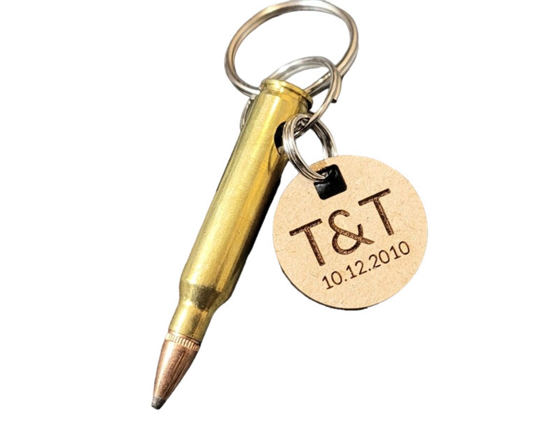 Custom Repurposed Bullet Keychain for Husband. Personalized Anniversary ...