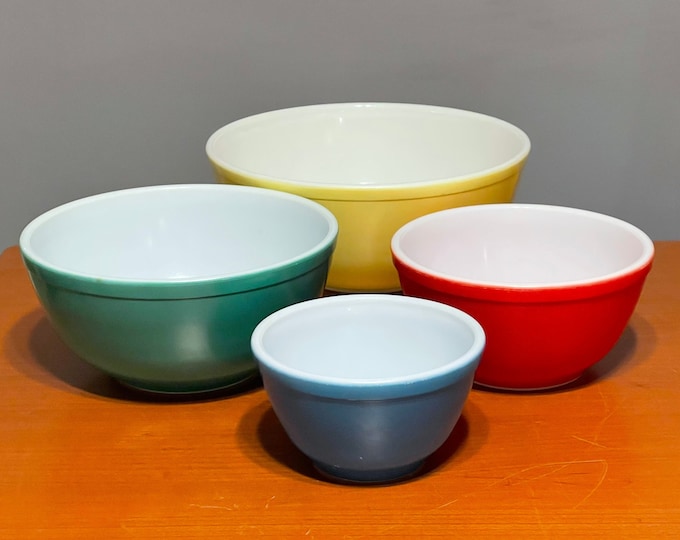 Pyrex Glass Mixing Bowls Primary Colors 1950s Vintage 1960s Mid-century ...