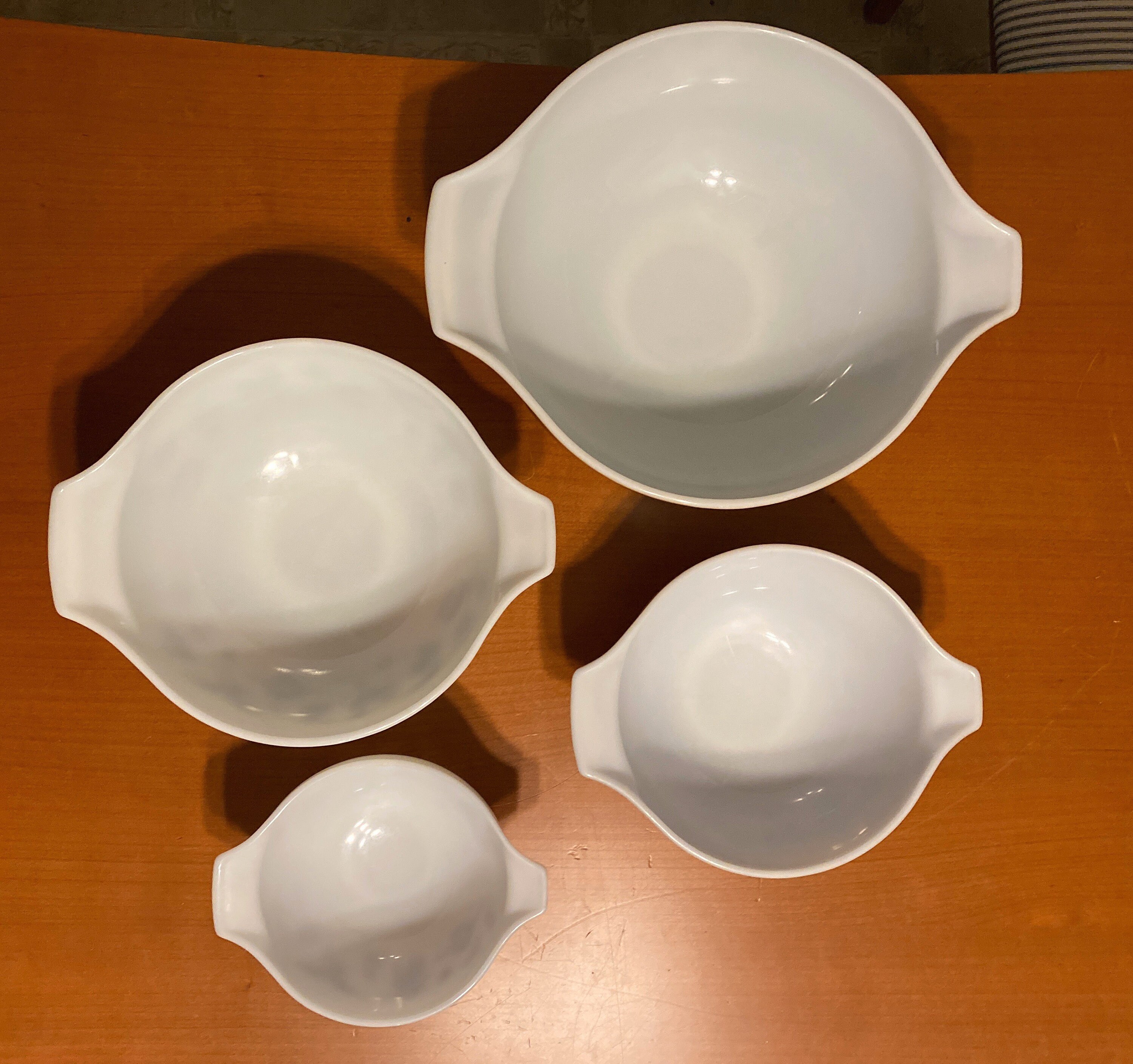 Pyrex Glass Mixing Bowls Brown & White Americana 1950s Vintage | Etsy