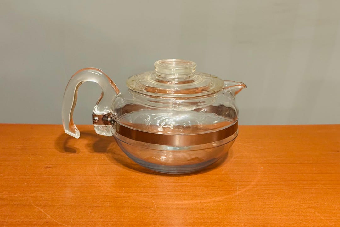 1940s Vintage 1950s Mid-century Pyrex Flameware 6 Cup Glass Teapot ...