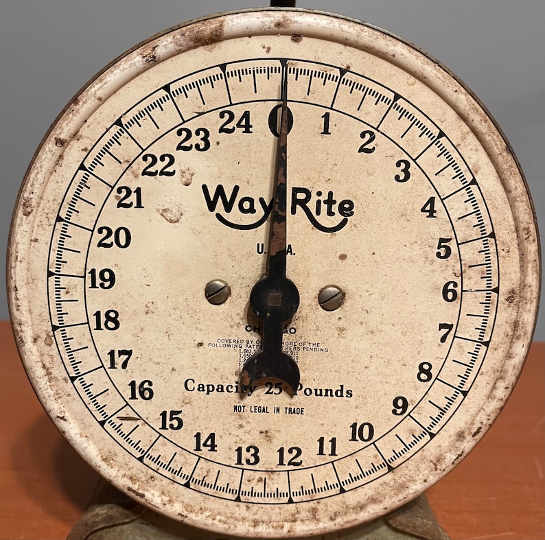 1930s Vintage 1940s Way Rite 25 Lbs Kitchen & Household Scale Hanson ...
