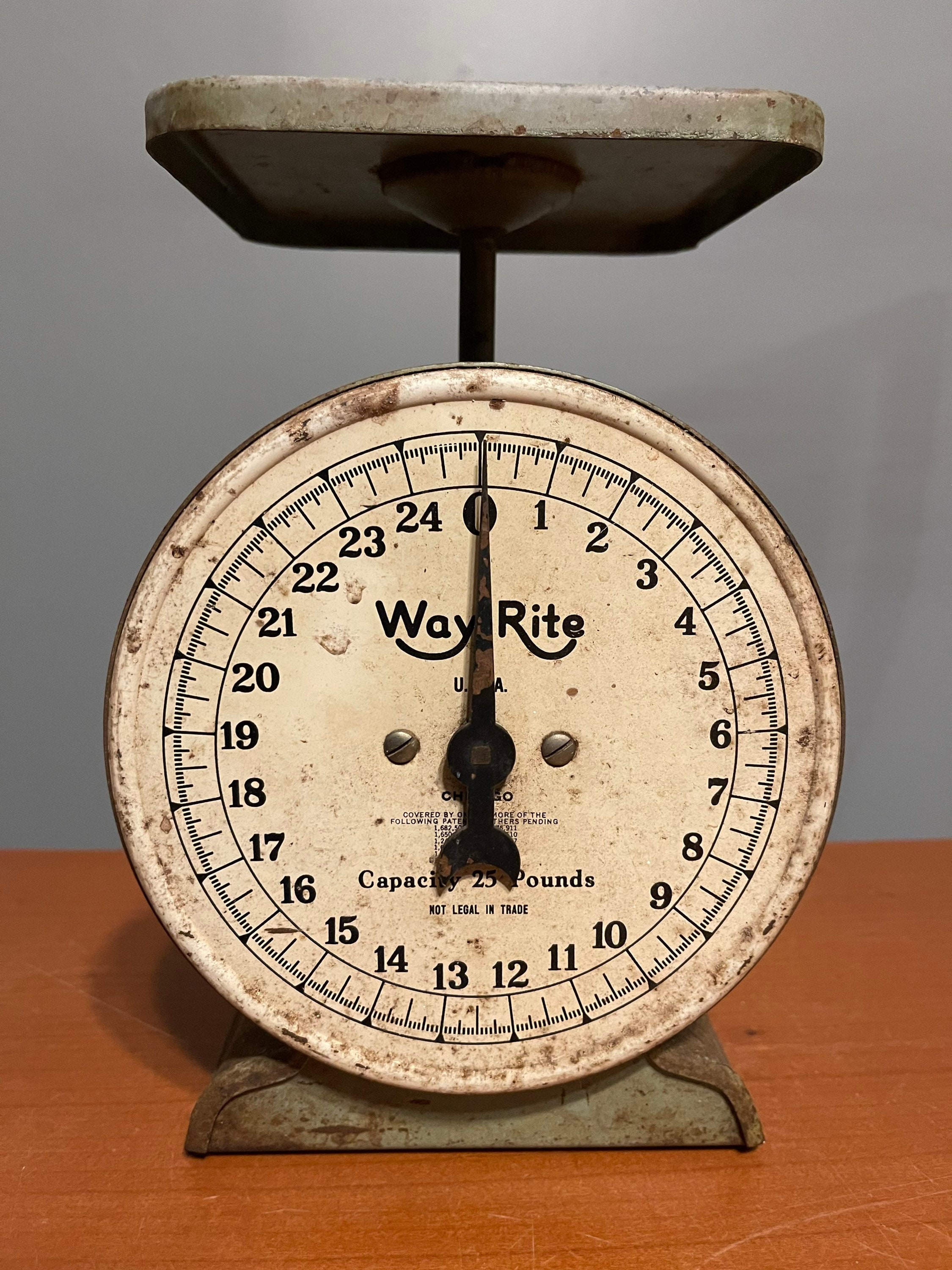 1930s Vintage 1940s Way Rite 25 Lbs Kitchen & Household Scale Hanson ...