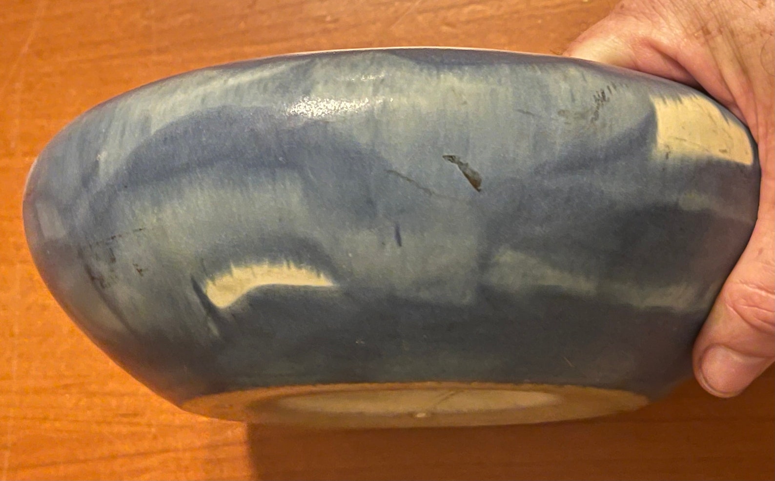 Art Pottery Low Bowl Vintage Circa 1930s Zaneware 8" Blue White Matte ...